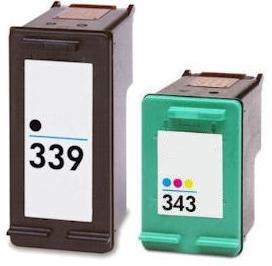 HP 339 Black and HP 343 Colour Remanufactured Ink Cartridges