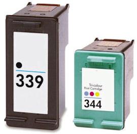 HP 339 Black and HP 344 Colour Remanufactured Ink Cartridges